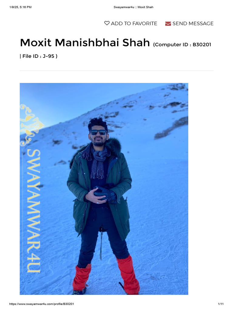 Swayamwar4u - Moxit Shah B30201 | PDF | Gujarat