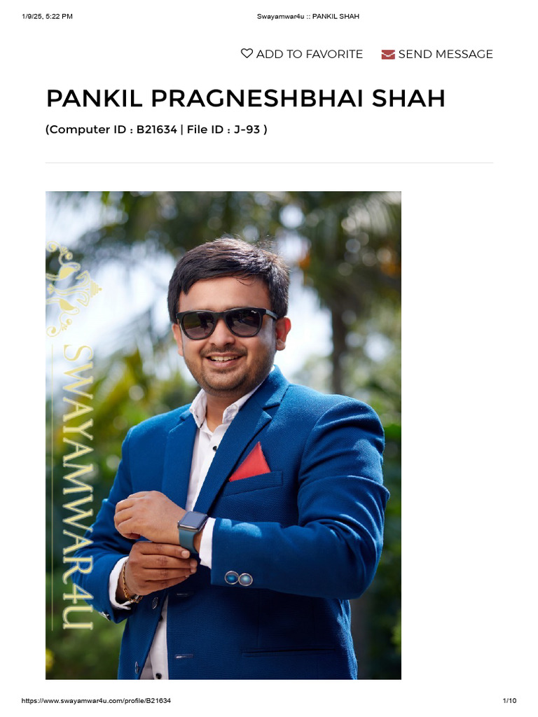 Swayamwar4u - PANKIL SHAH B21634 | PDF