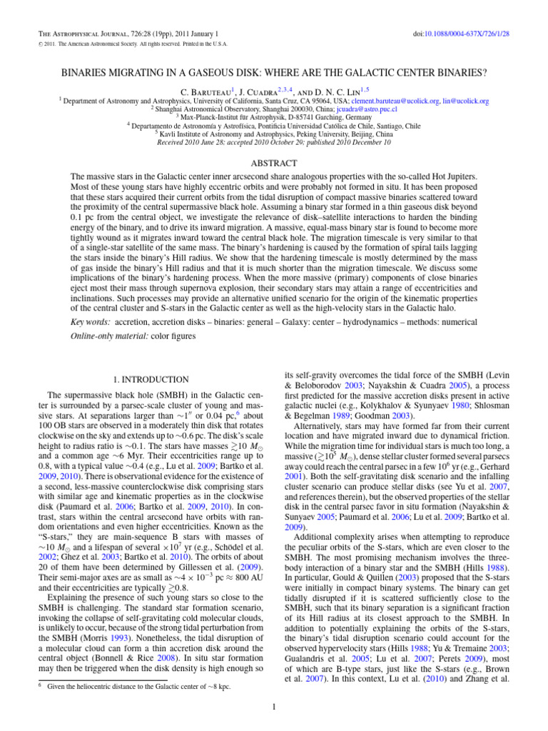 Baruteau11 BINARIES MIGRATING IN A GASEOUS DISK - WHERE ARE THE ...