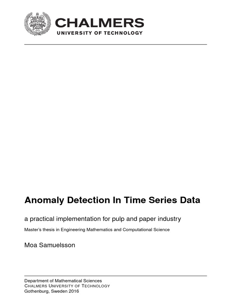 Anomaly Detection in Time Series Data: A Practical Implementation For Pulp and Paper Industry ...