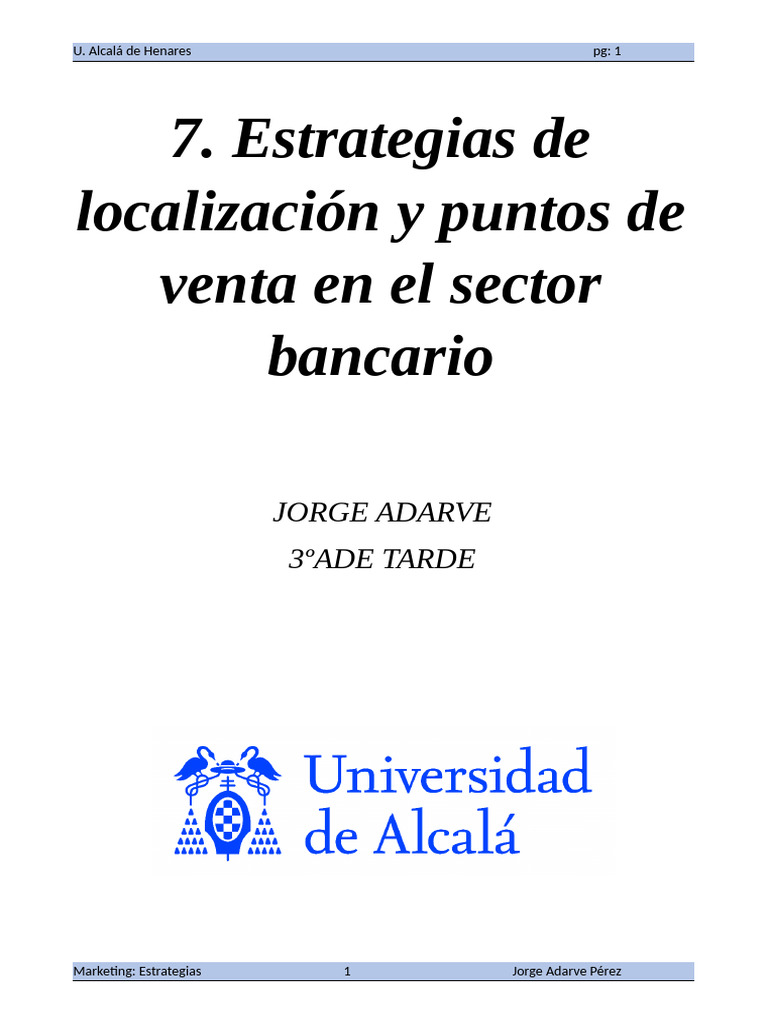 7.estrategias de Localización y Puntos de Venta en El Sector Bancario ...