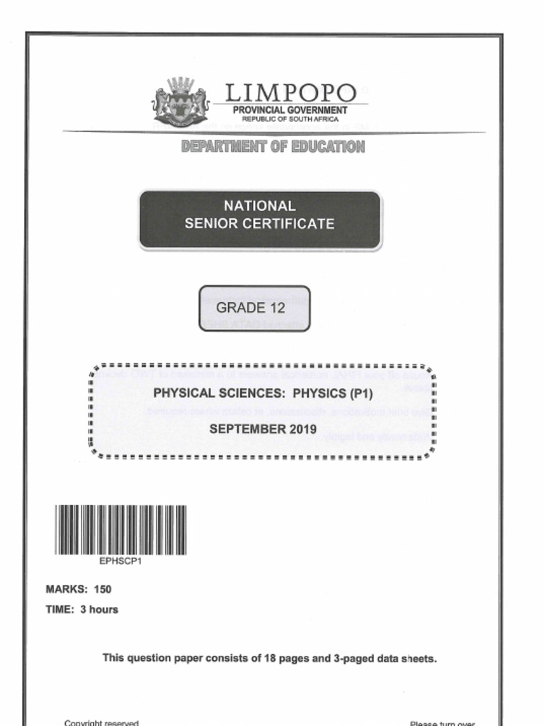 Lim PHSC - Paper 1 Sept 2019 | PDF