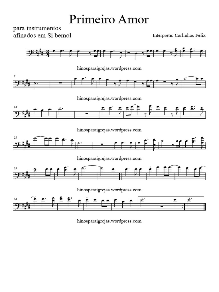 Carlinhos Felix - Primeiro Amor (Eufônio) | PDF