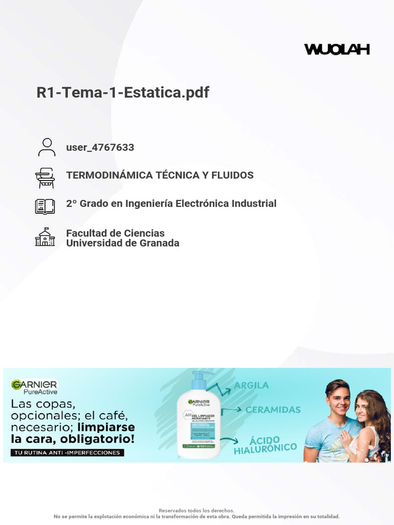 Wuolah Free R1 Tema 1 Estatica | PDF | Densidad | Gases