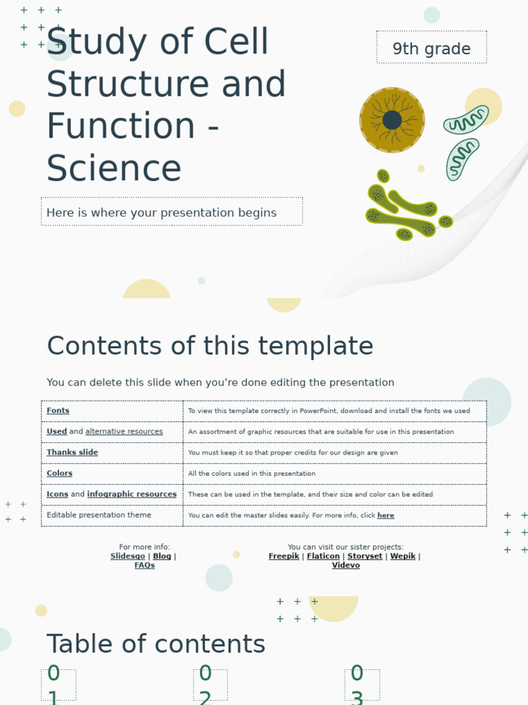 Study of Cell Structure and Function Science 9th Grade | PDF | Planets ...