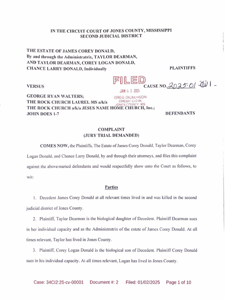 James Corey Donald Lawsuit | PDF