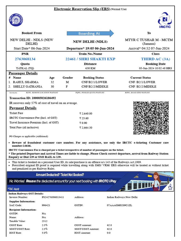 tkt-delhi-mctm | PDF | Identity Document | Payments