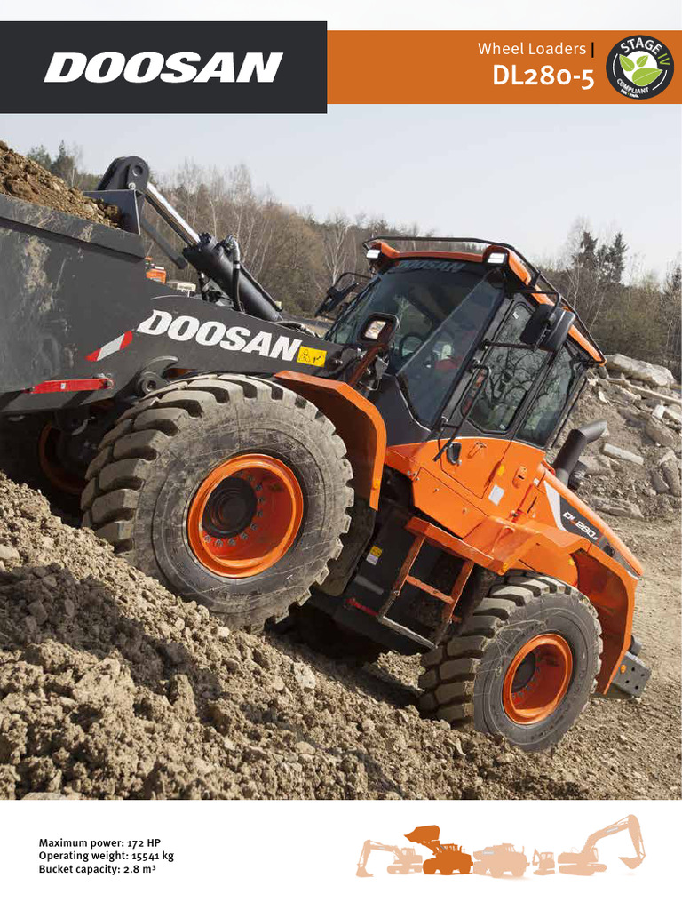 EN - DL280-5 - Brochur Escavator | PDF | Brake | Automatic Transmission