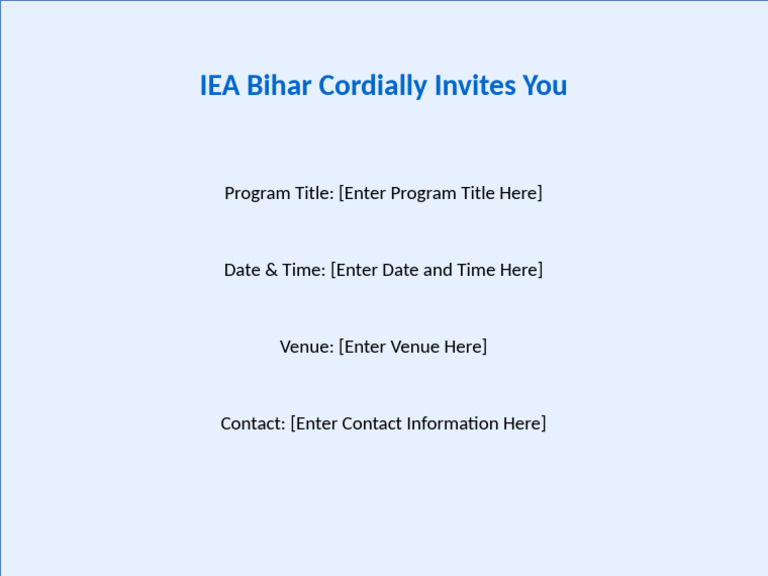 IEA Bihar Invitation Template | PDF