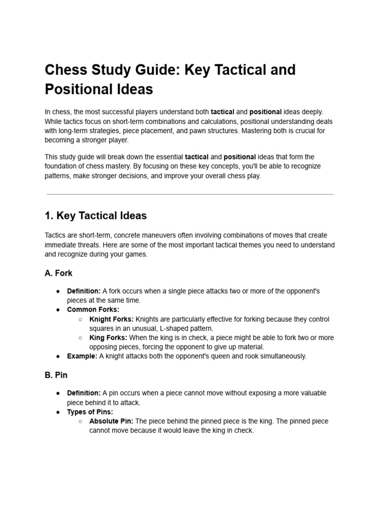 Positional & Tactical Chess | PDF | Chess Strategy | Board Games
