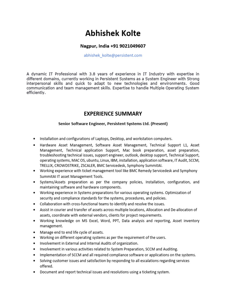 AK_Resume_PDF | PDF | Operating System | Computer Engineering