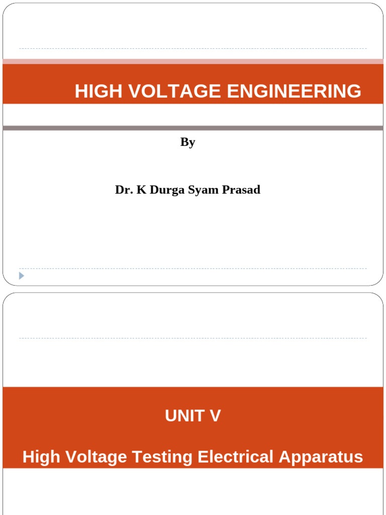 Syam HVE Unit V (Autosaved) | PDF | Transformer | Insulator (Electricity)