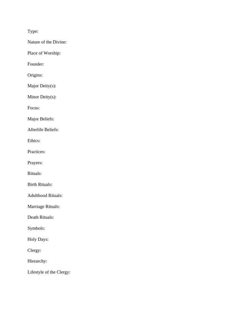 Religion Cheat Sheet 1 | PDF
