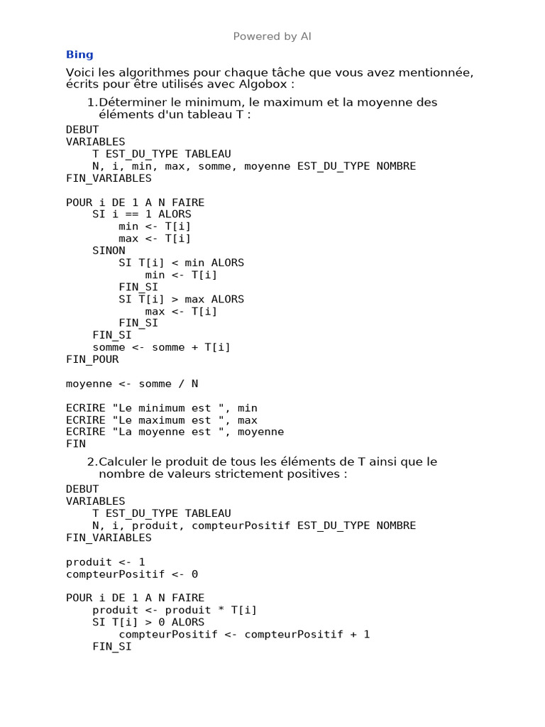 Answer | PDF | Mathématiques appliqués | Algorithmes