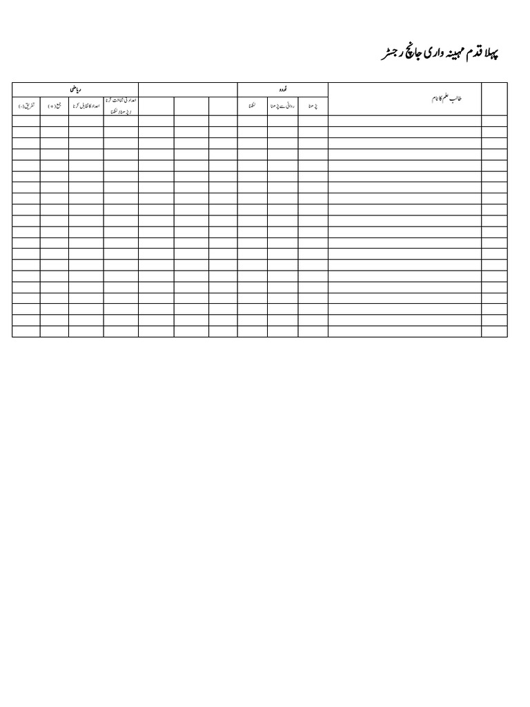 FLN Register Um 12 Class | PDF