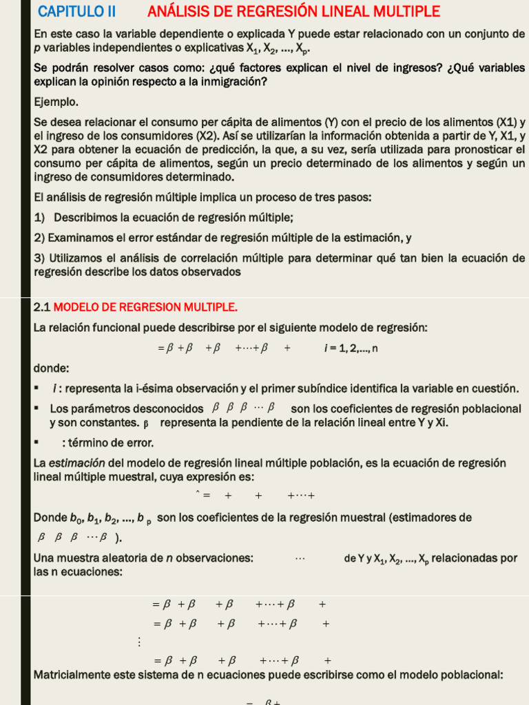 Diapositiva-Capitulo Ii (Inferencia) PDF | PDF | Regresión lineal | Análisis de regresión
