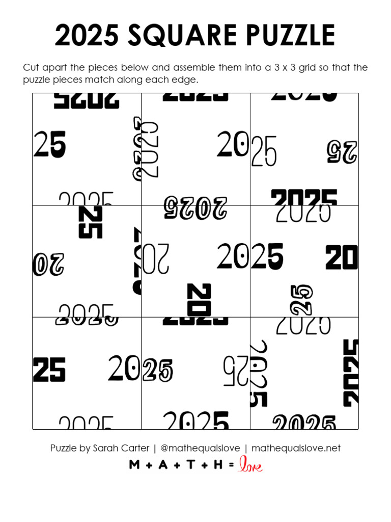 2025 Square Edge Matching Puzzle | PDF