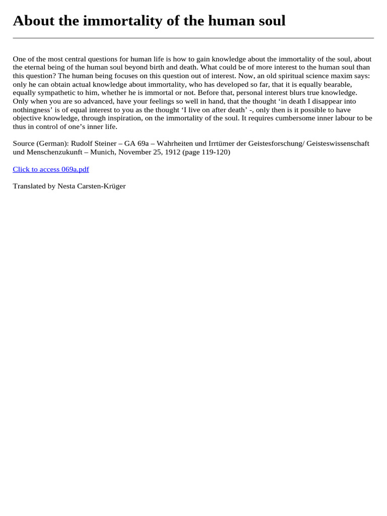 Understanding Soul Immortality | PDF