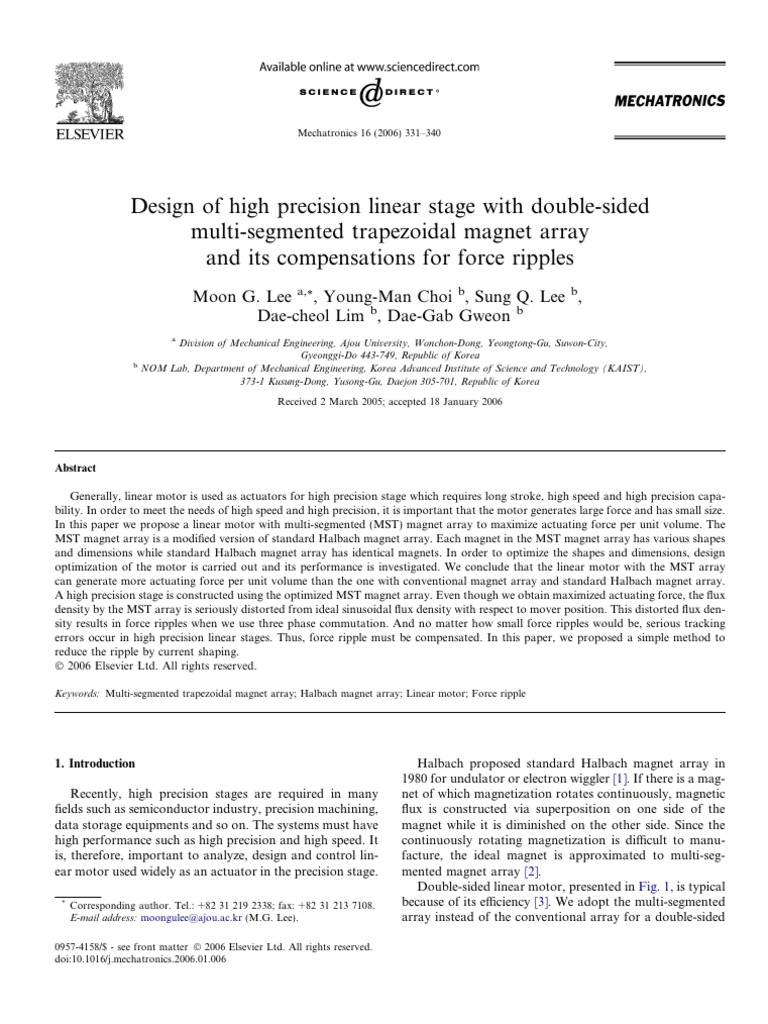 Design of High Precision Linear Stage With Double-Sided Multi-Segmented ...