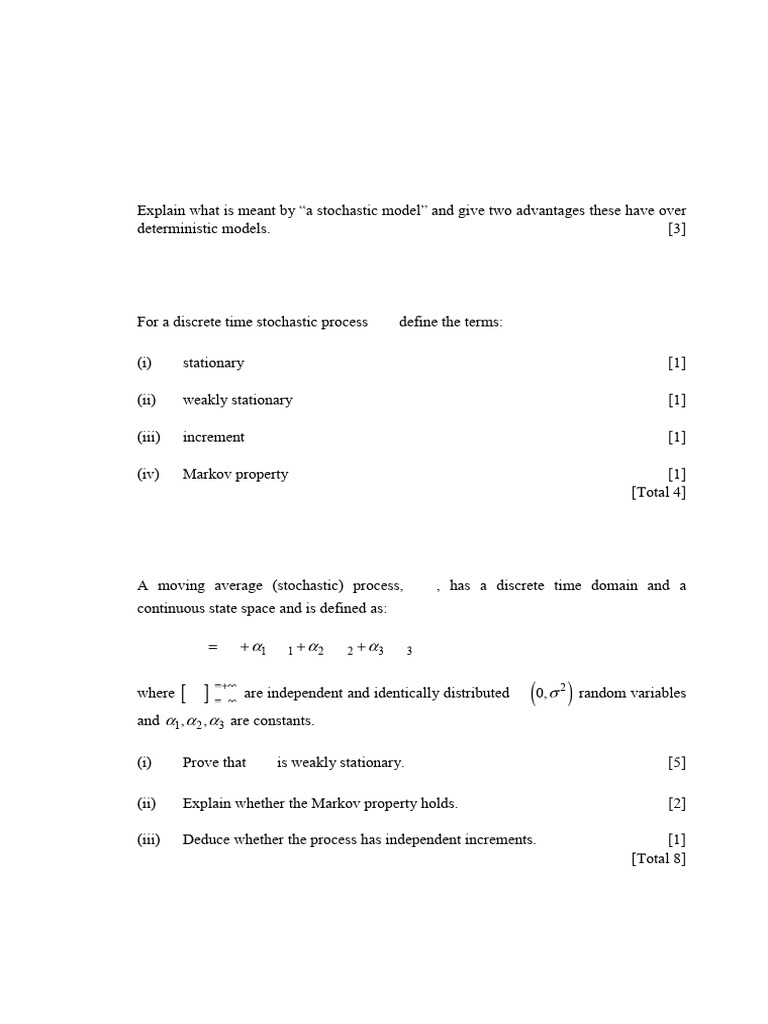 CT4 Q&A Bank Part 1 Questions | PDF | Stochastic Process | Markov Chain