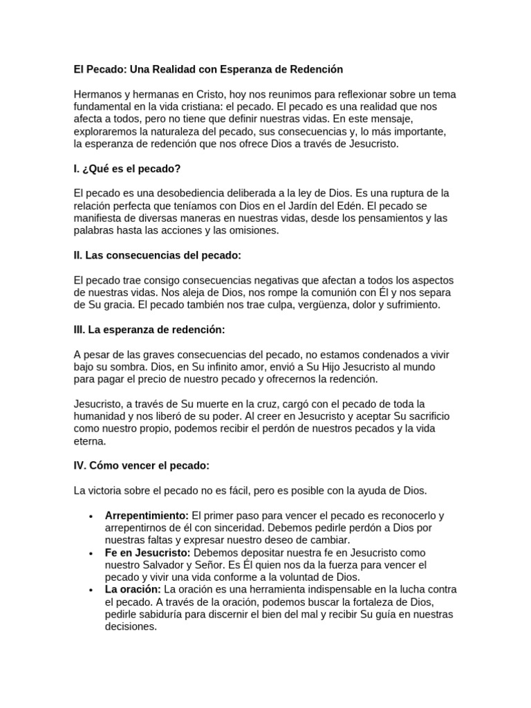 Predica | PDF | Pecado | Jesús