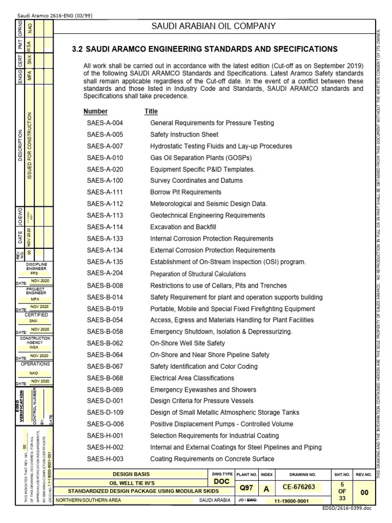 Saudi Aramco Engineering Standards Overview | PDF | Gases | Mechanical ...