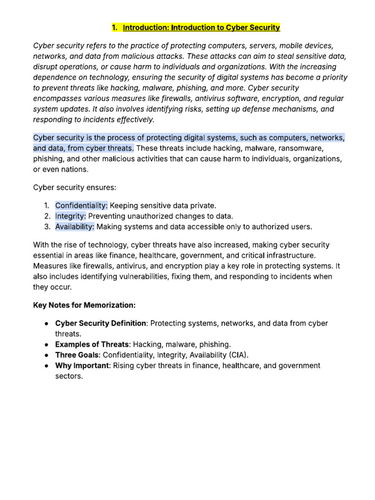 Cyber Unit 1 | PDF