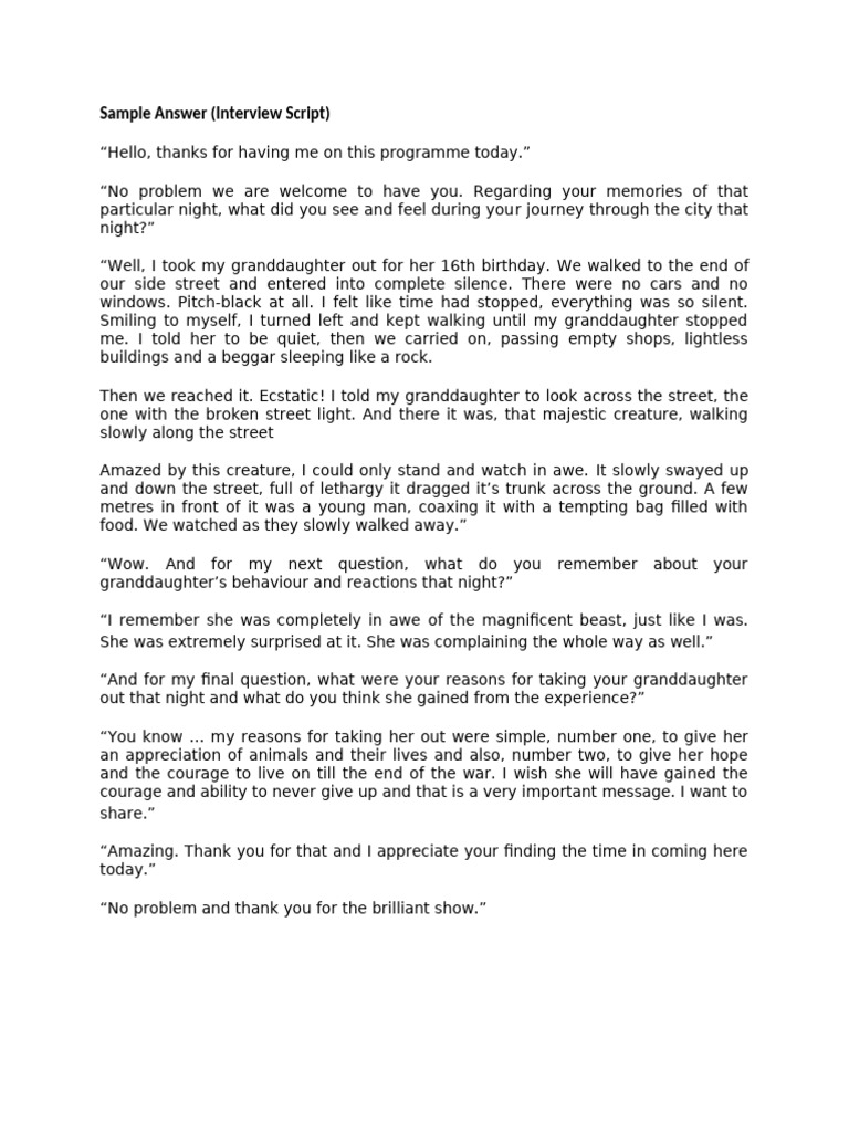 Interview Sample | PDF