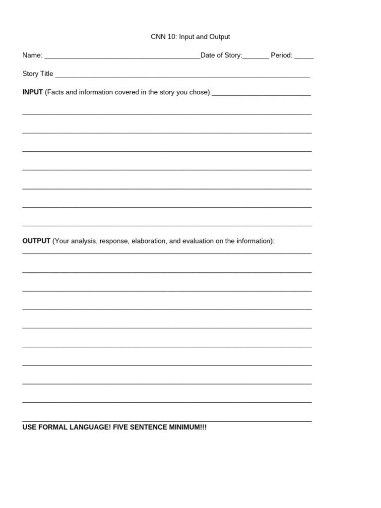 CNN 10 - Info (Input) and Elaboration (Output) - 2 | PDF