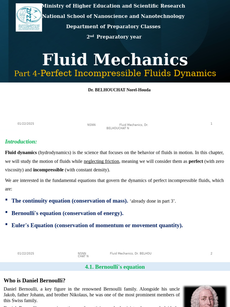 FM_Lecture_Perfect Fluids Dynamic_2024-2025 | PDF | Fluid Dynamics ...