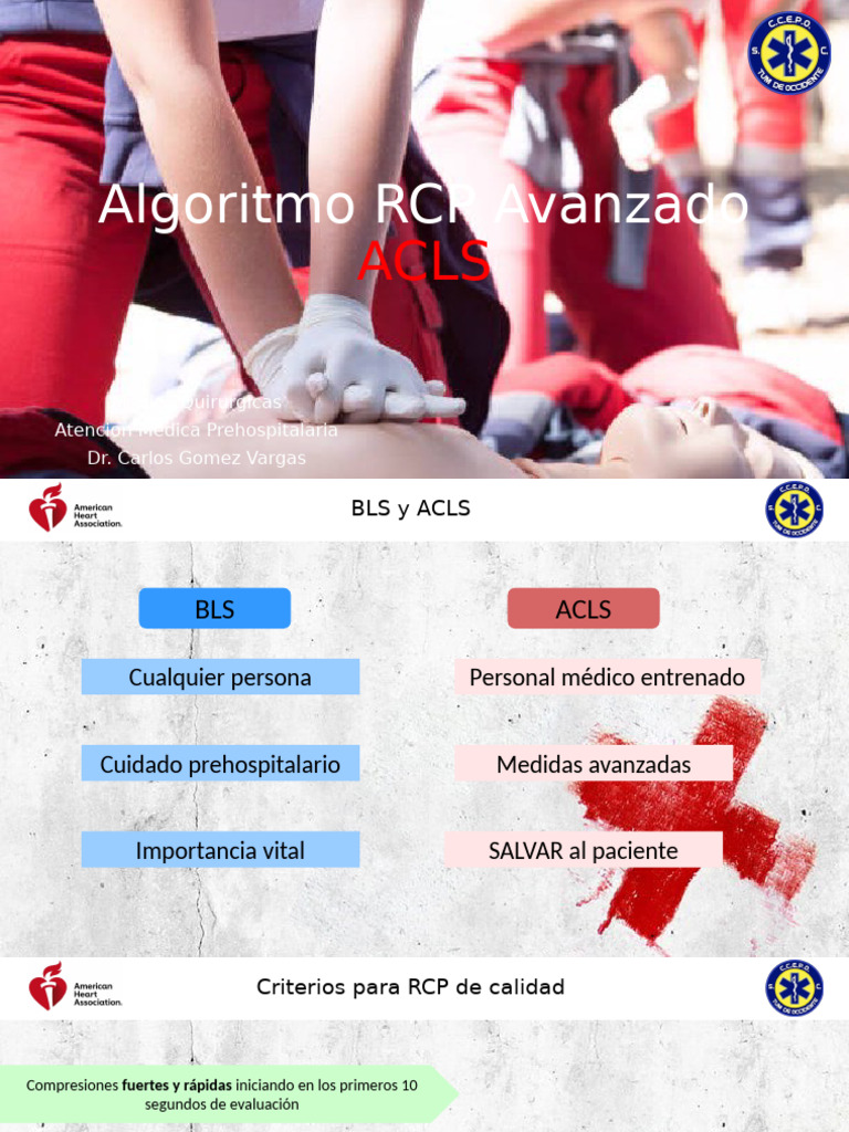 Algoritmo Avanzado de RCP y ACLS | PDF | Reanimación cardiopulmonar ...