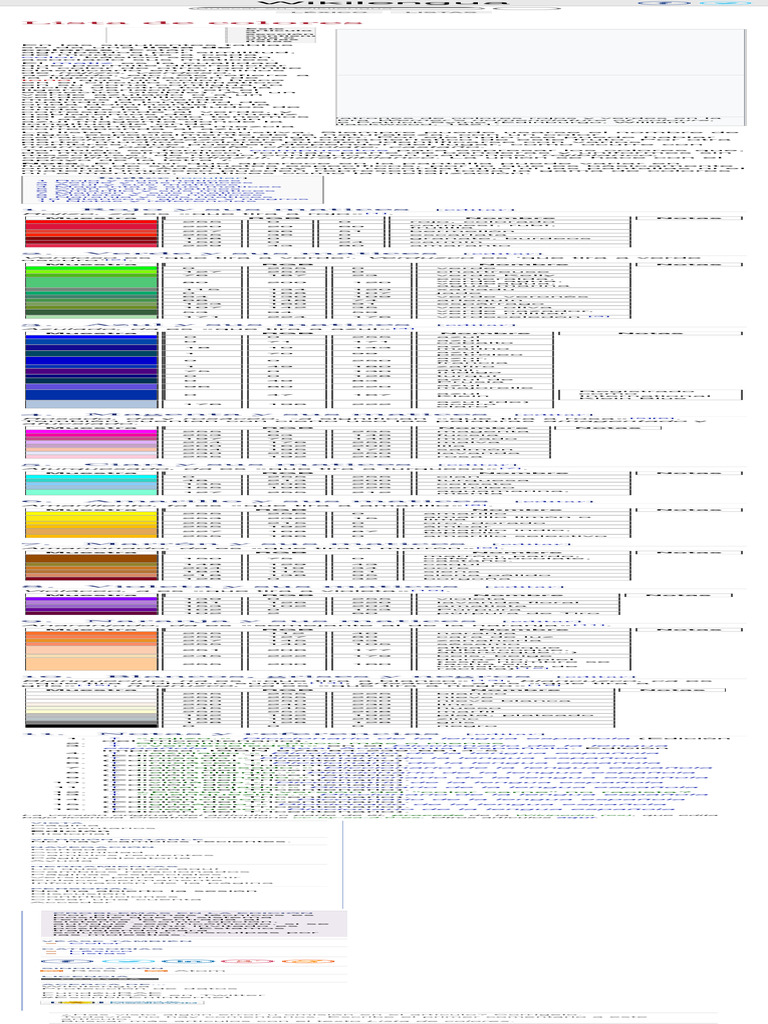 Lista de Colores - Wikilengua 8 | PDF | Color | Rojo
