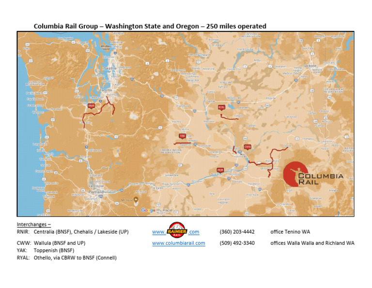 Columbia Rail Group Routes & Interchanges | PDF
