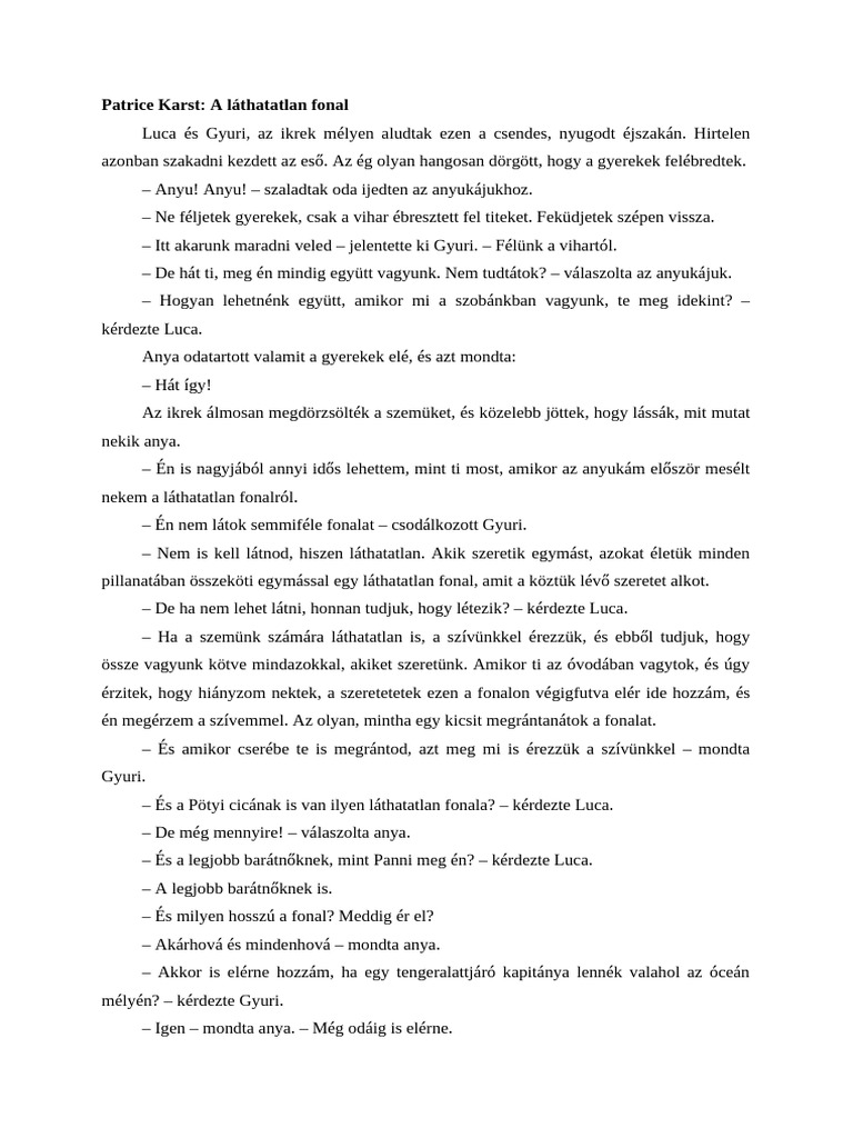 A Láthatatlan Fonal | PDF