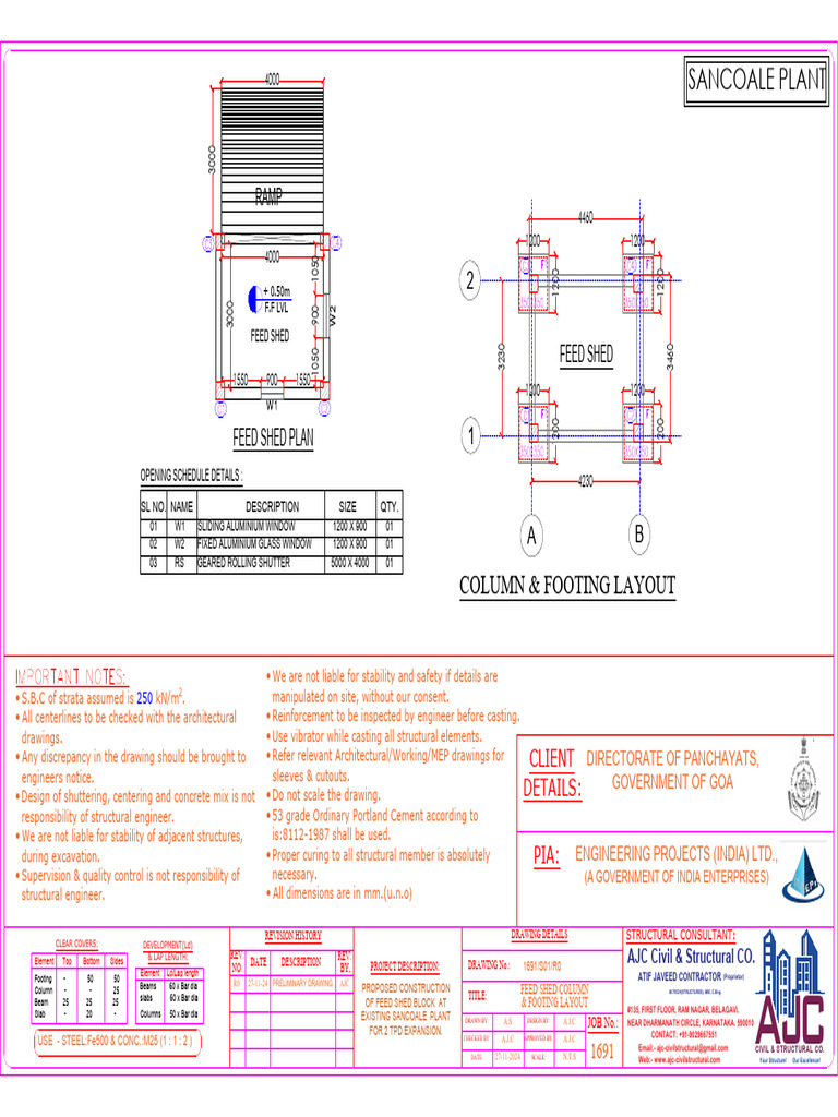 1691 - Feed Shed - Layout - 27 - 11 - 2024 | PDF | Concrete | Composite ...