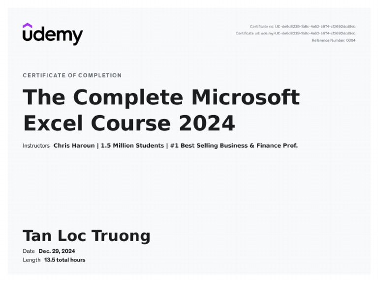 The Complete Microsoft Excel Course 2024 | PDF