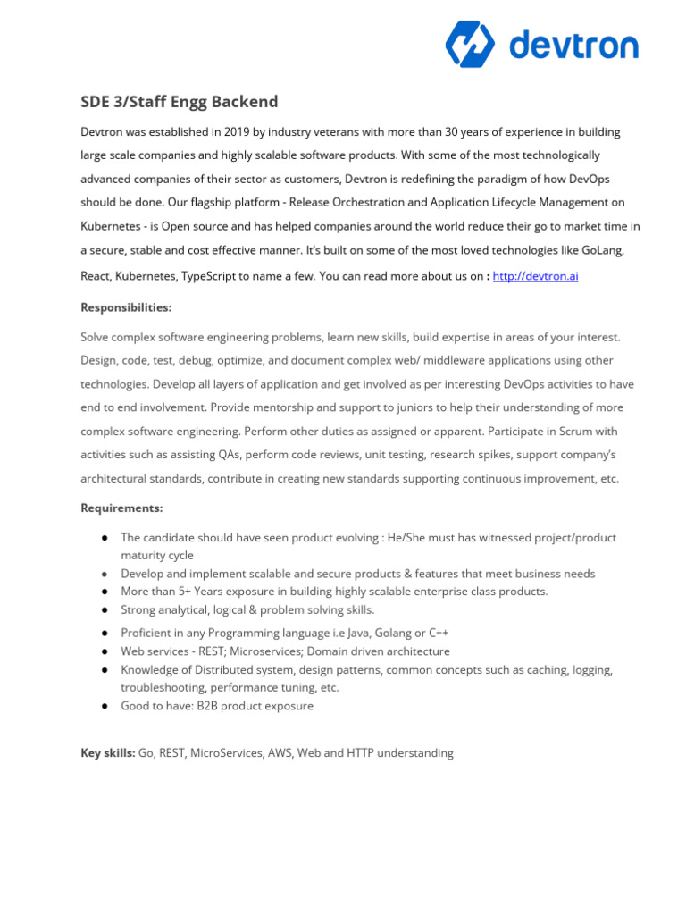 SDE3 - Staff Engg Backend | PDF | Computing | Information Technology