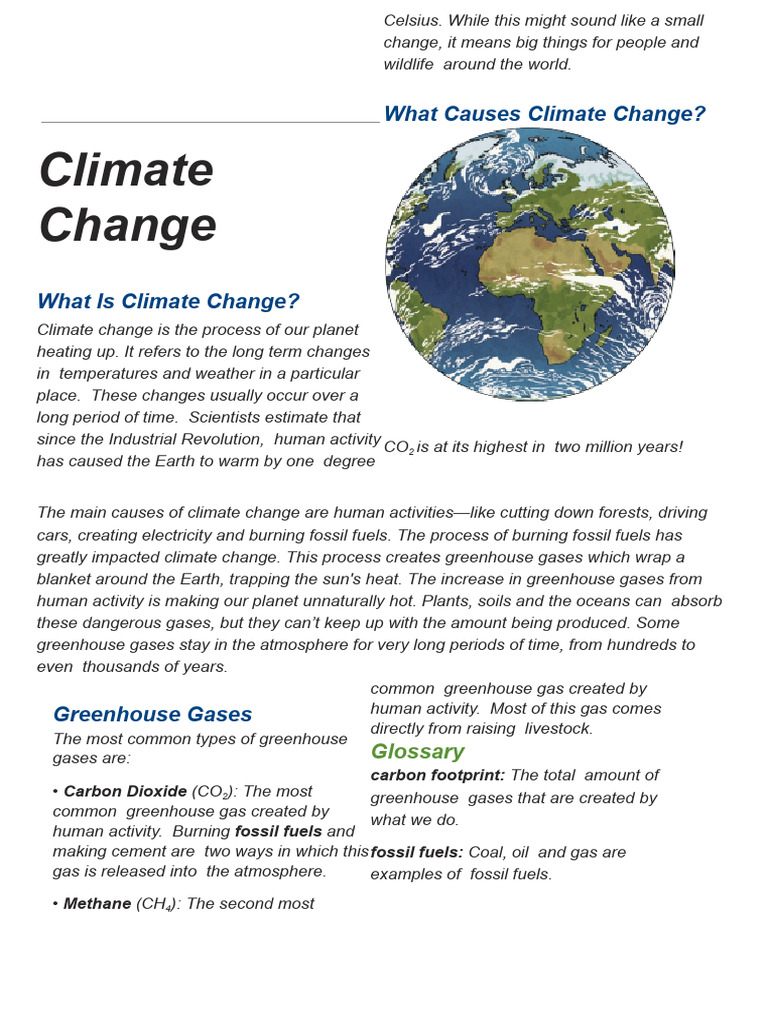 Week 4 Reading Worksheet Climate Change | PDF | Climate Change ...