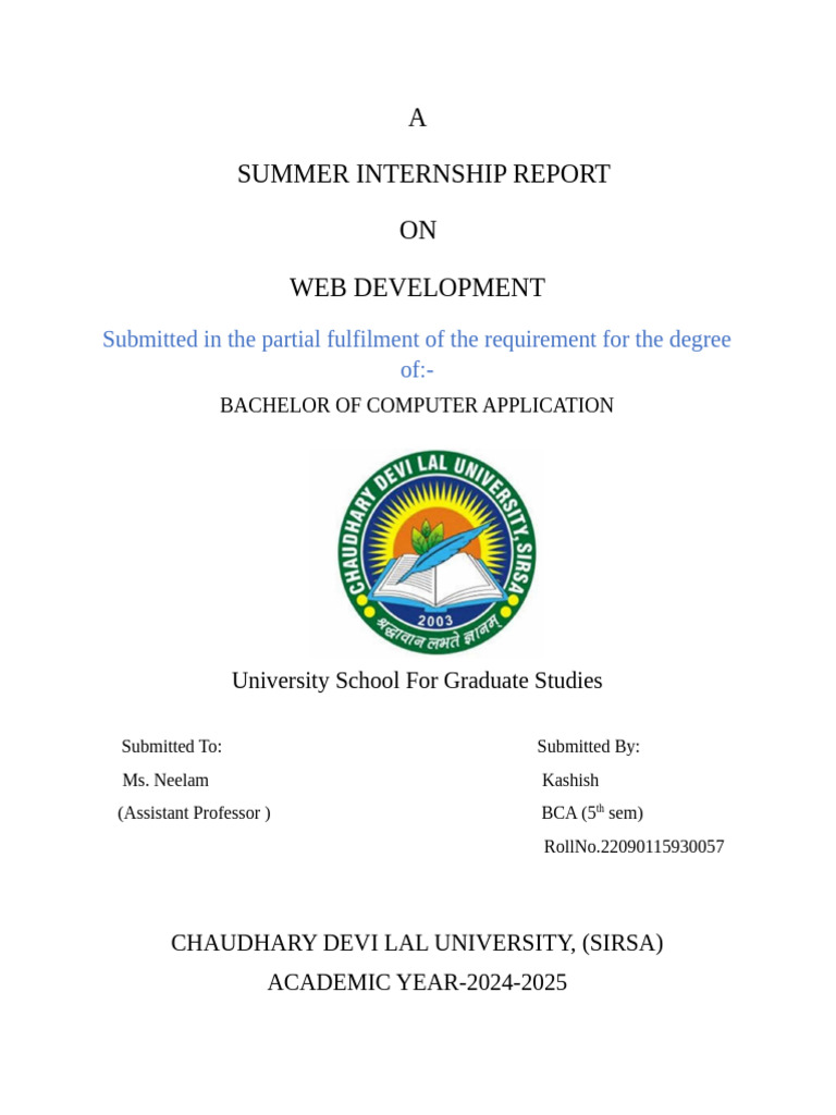 Prince Monga 07 Internship Report | PDF | Websites | Web Development