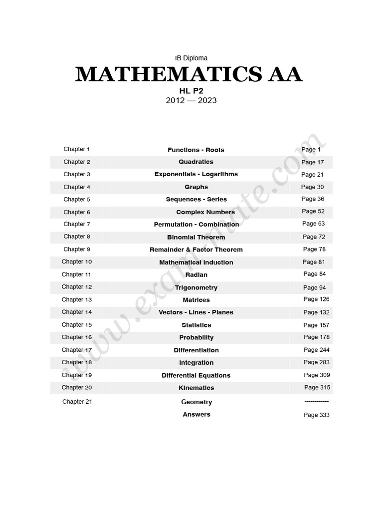 Mathematics Aa Hl p2 (1) | PDF | Function (Mathematics) | Abstract Algebra