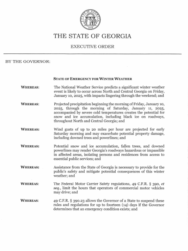 Georgia State of Emergency | PDF