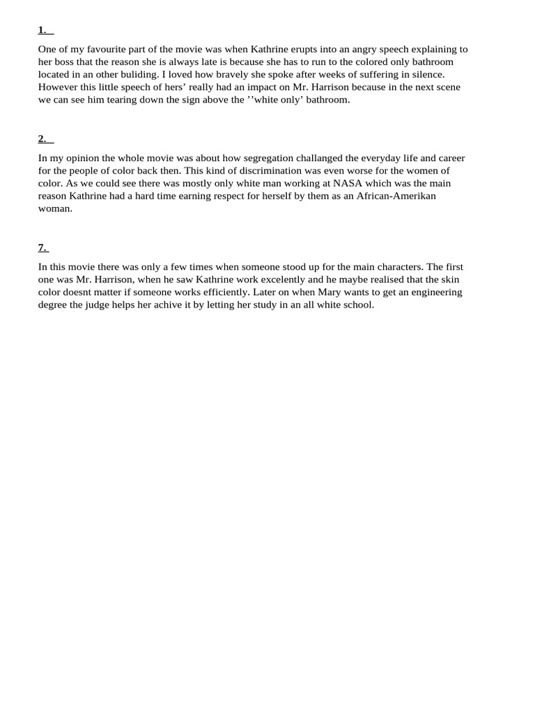 Hidden Figures Questions | PDF