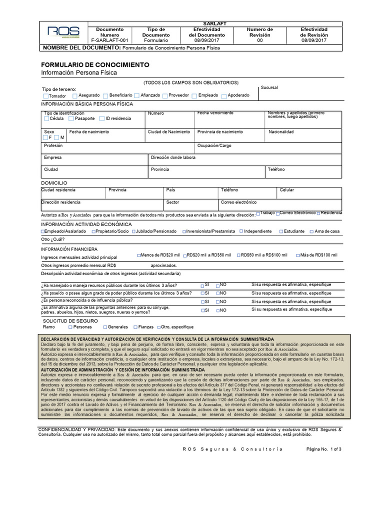 Formulario Ipf | PDF