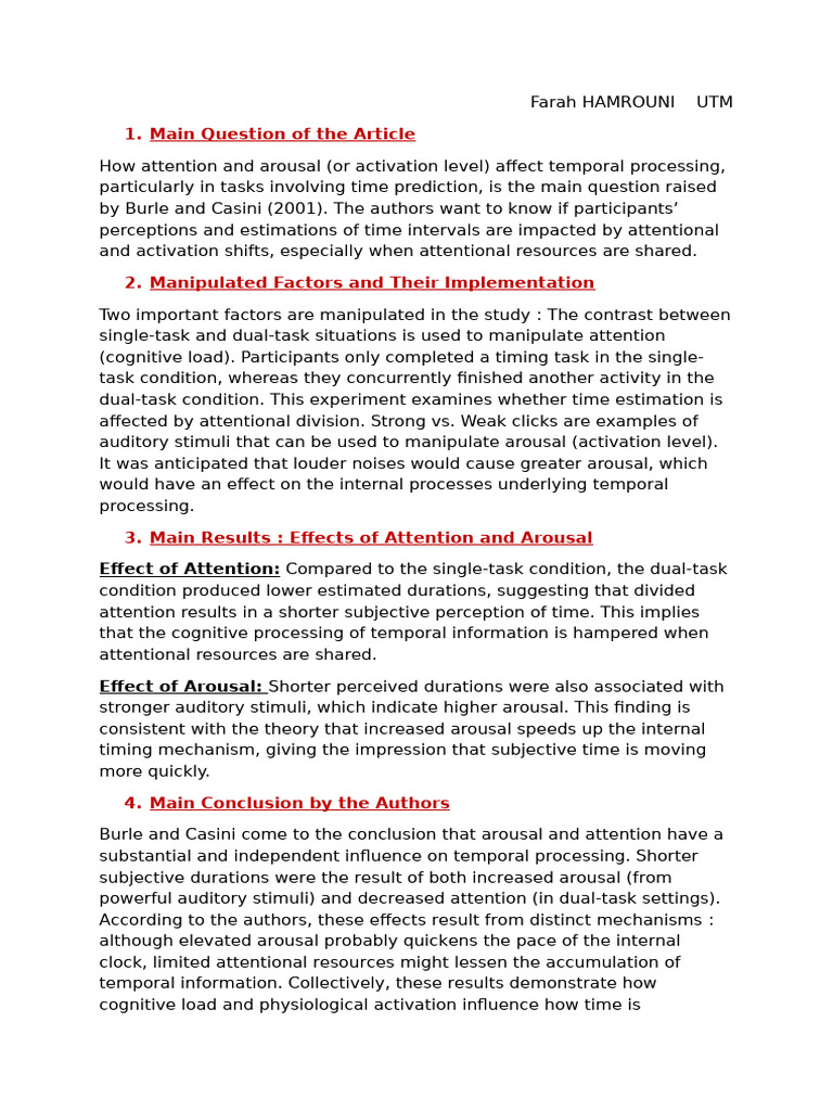 homework 2 | PDF | Attention | Time Perception