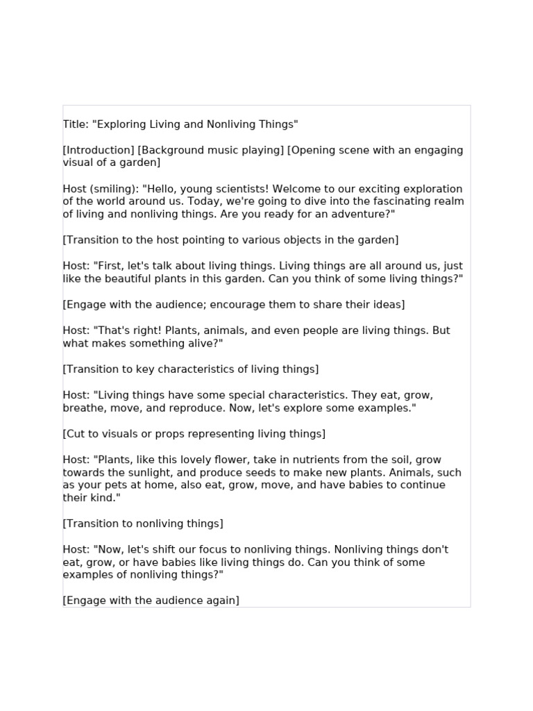 Living vs. Nonliving Things Explained | PDF