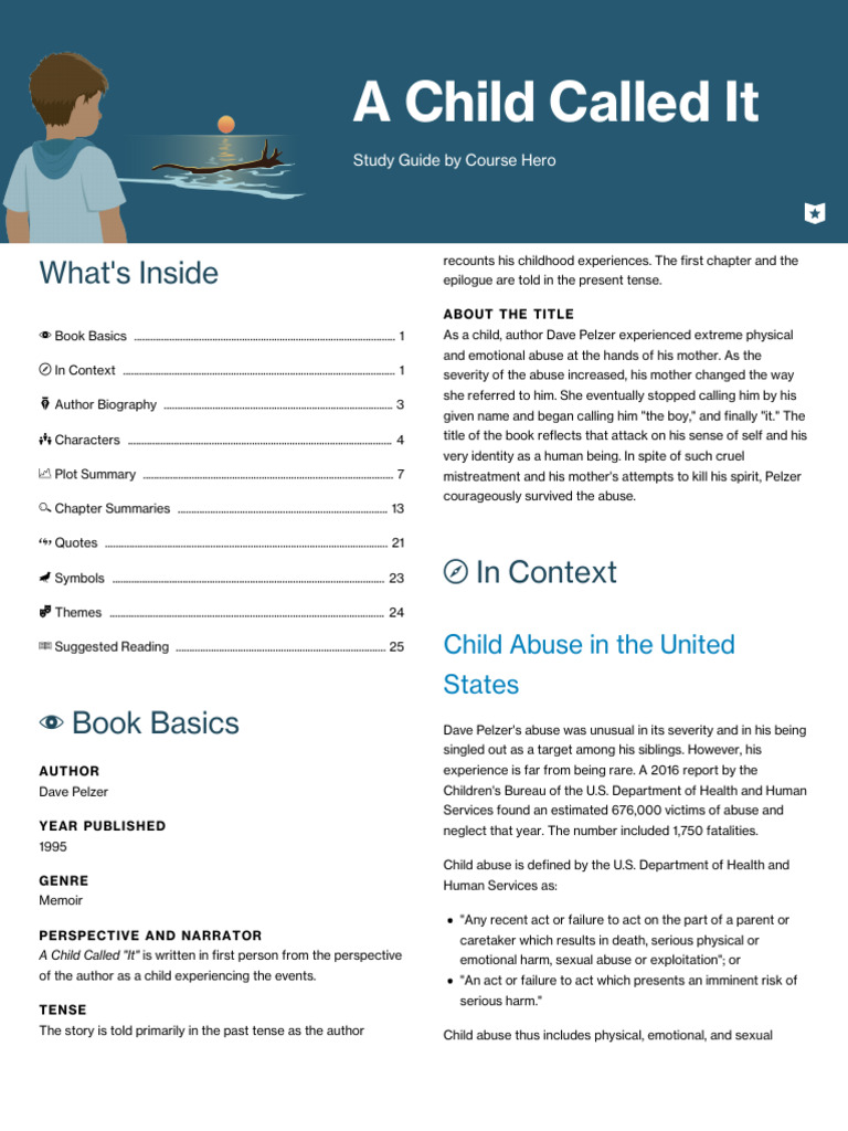 Chapter Summaries for A Child Called It | PDF | Child Abuse | Mental ...