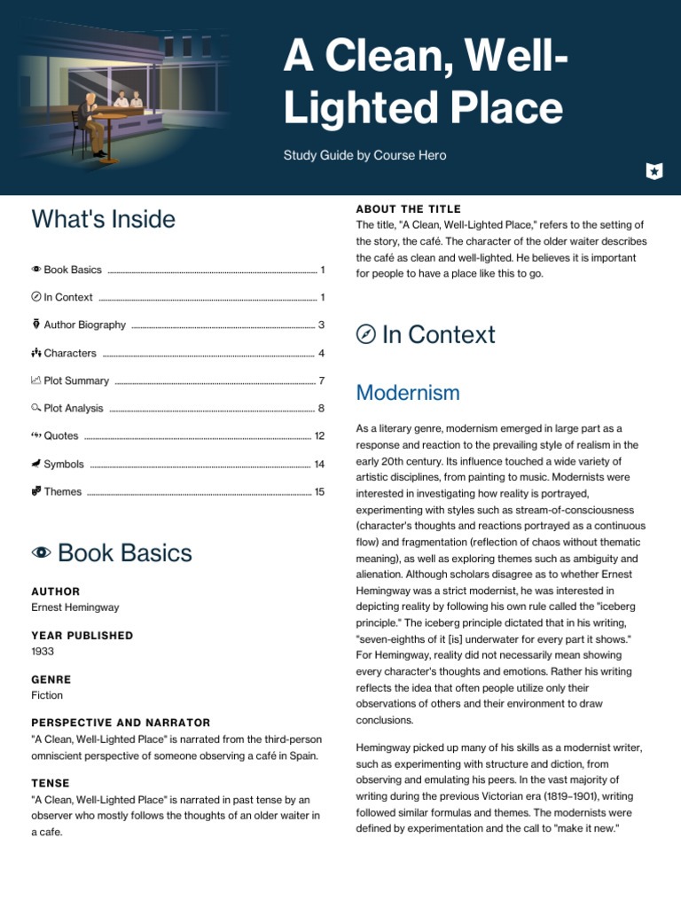 A-Clean-Well-Lighted-Place | PDF | Ernest Hemingway