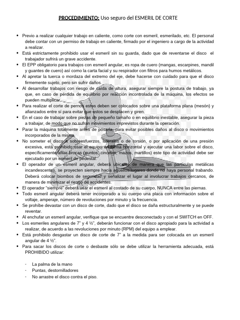 Instructivo - Uso de Esmeril Angular | PDF