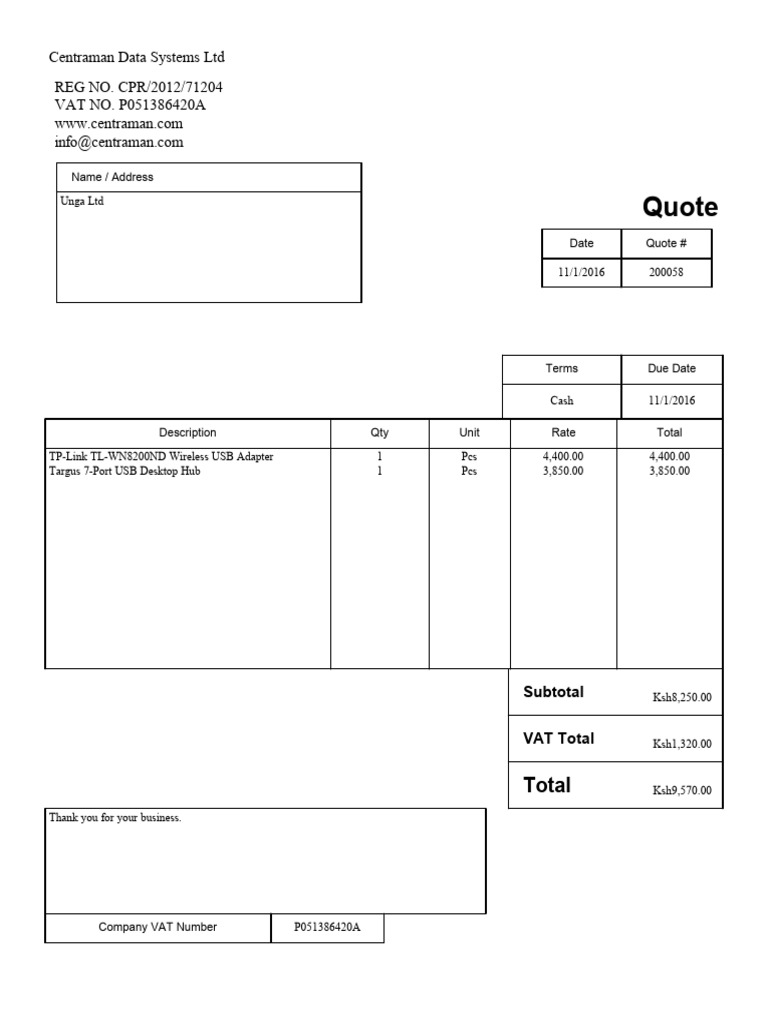 Invoice for TP-Link and Targus Products | PDF
