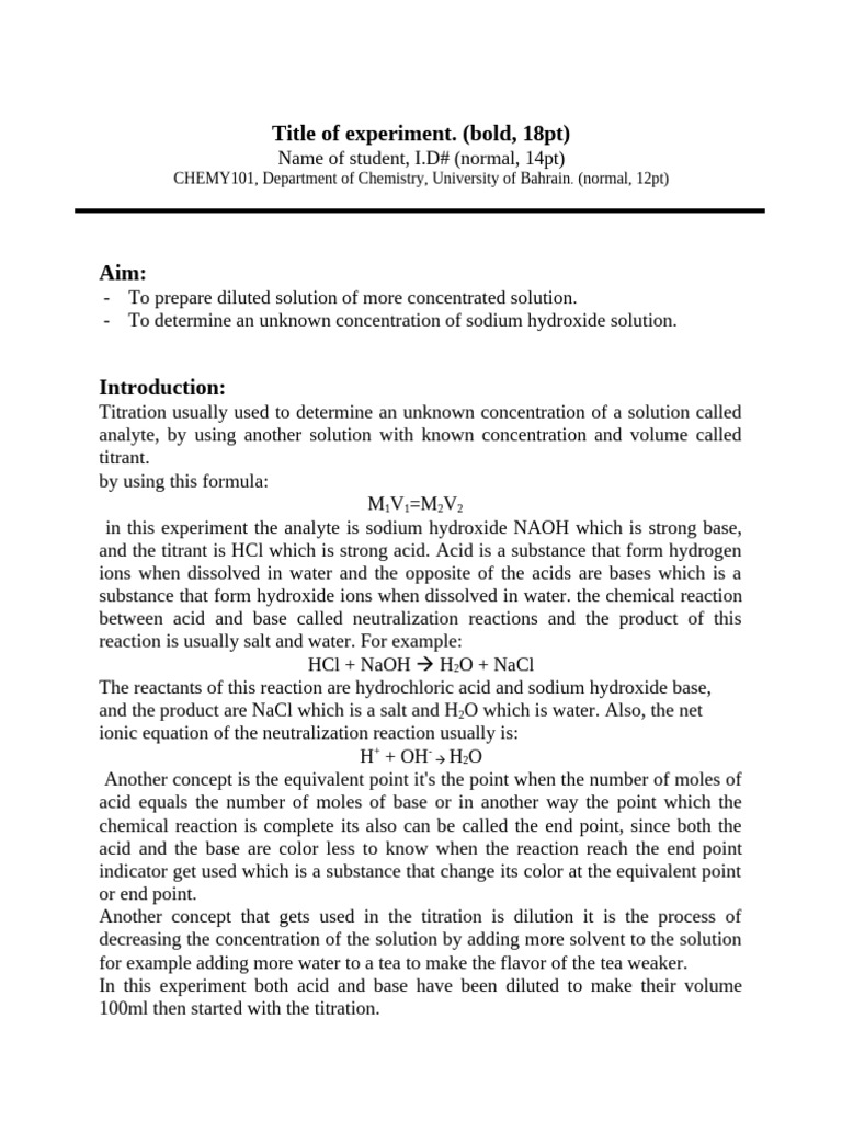lap report ex3 | PDF | Acid | Titration